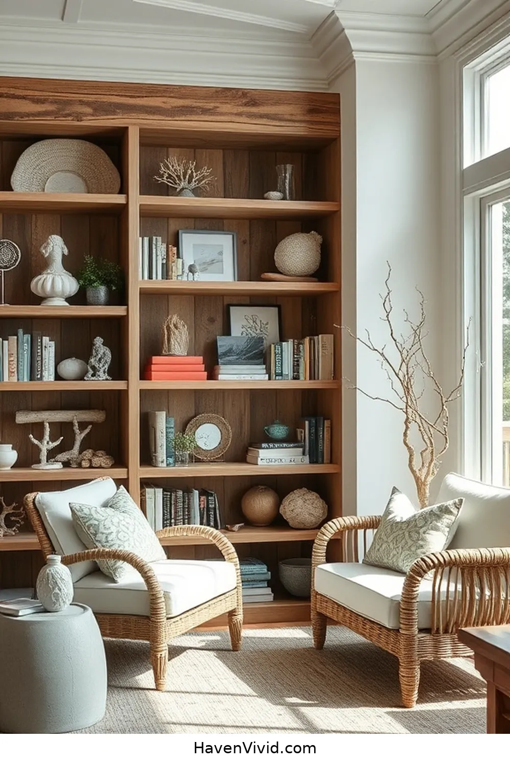 15 Ways to Create a Coastal Living Library Using Reclaimed Materials ...